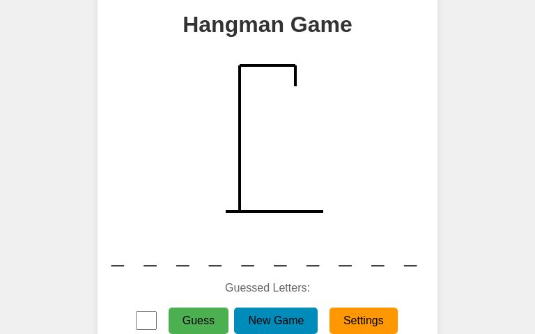 Hangman Game ― Perchance Generator