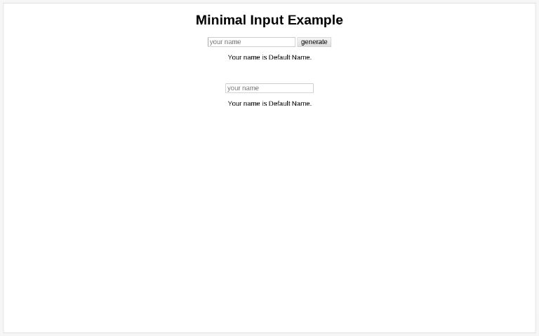 Minimal Input Example ― Perchance Generator