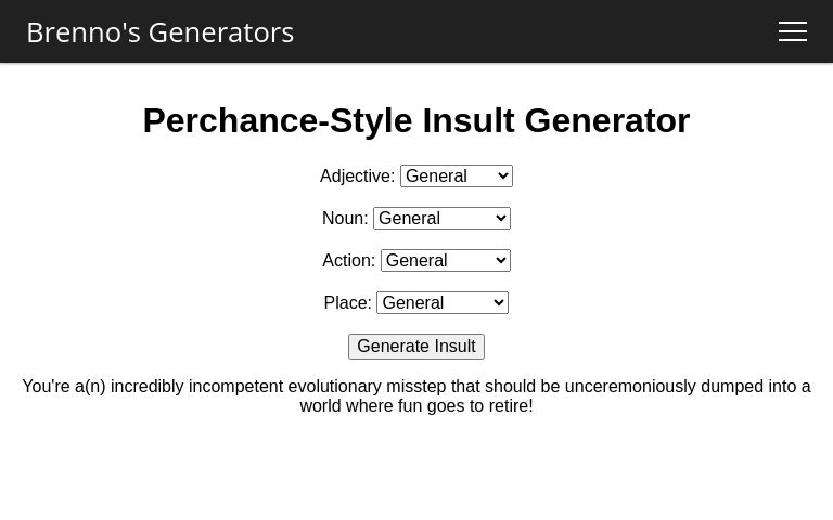 Perchance-Style Insult Generator