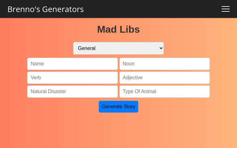 Mad Libs ― Perchance Generator
