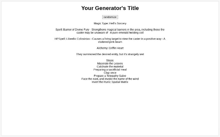 Brennosmagic ― Perchance Generator