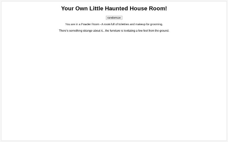 Your Own Little Haunted House Room! ― Perchance Generator