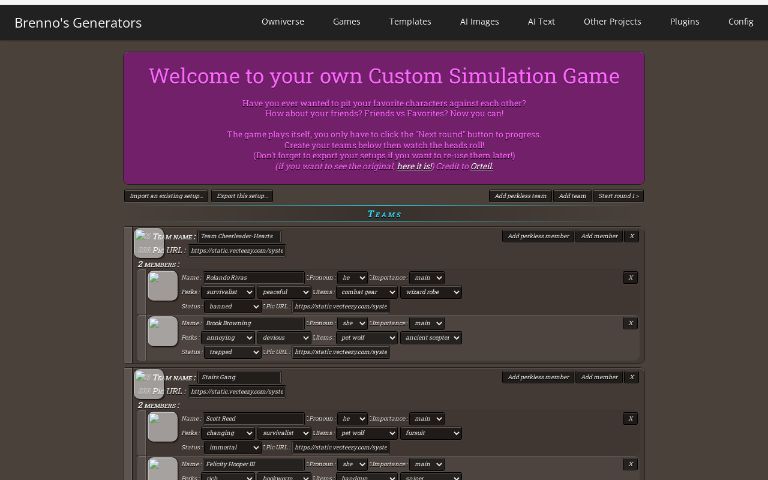 Brennosmurdergames ― Perchance Generator