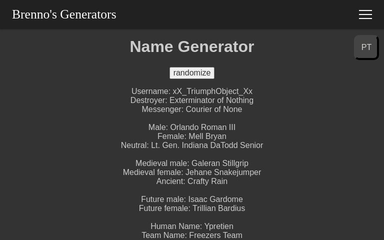 Brenno's Name Generator