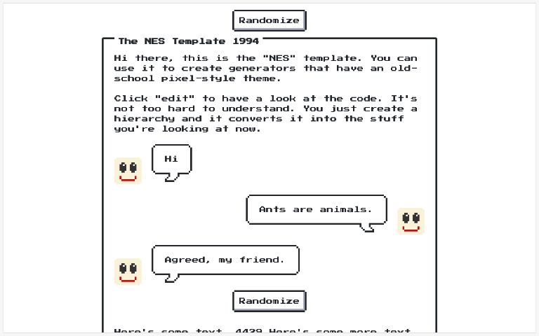 NES Template ― Perchance Generator