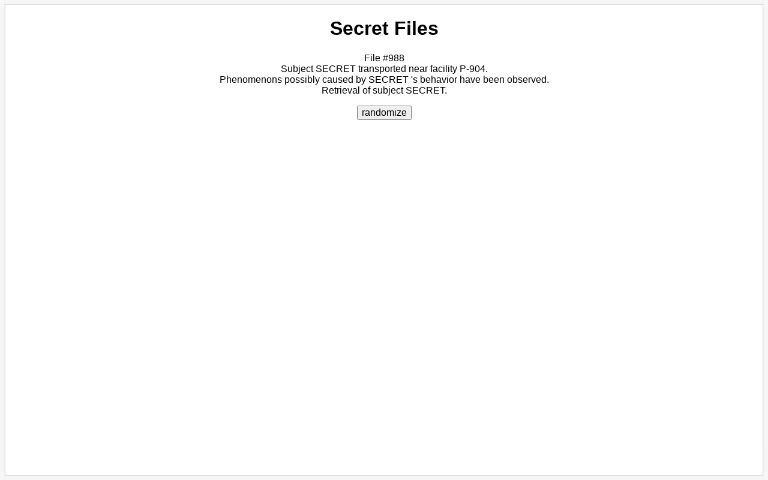 Secret Files ― Perchance Generator