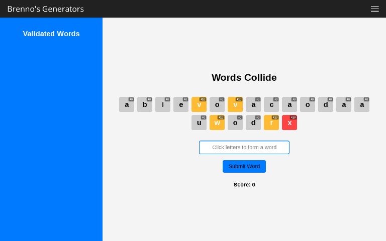 Words Collide ― Perchance Generator