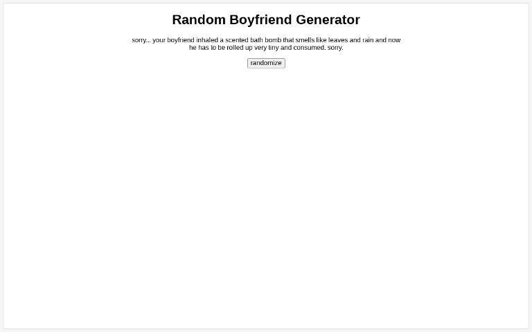 Random Boyfriend Generator