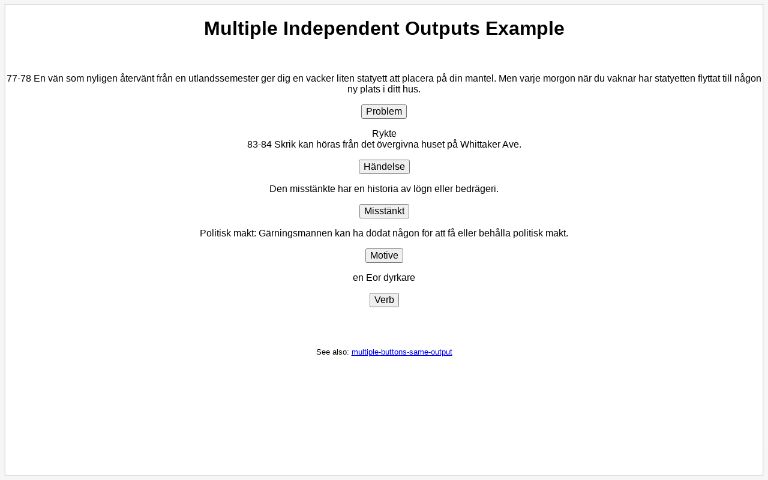 Multiple Independent Outputs Example ― Perchance Generator
