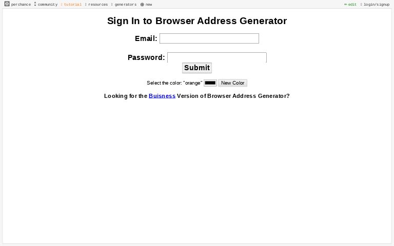 Sign In to Browser Address Generator