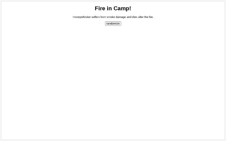 Fire in Camp! ― Perchance Generator