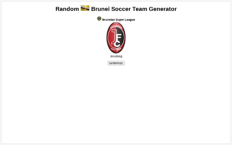 Random Brunei Soccer Team Generator