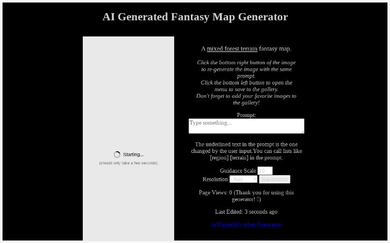 AI Generated Fantasy Map Generator