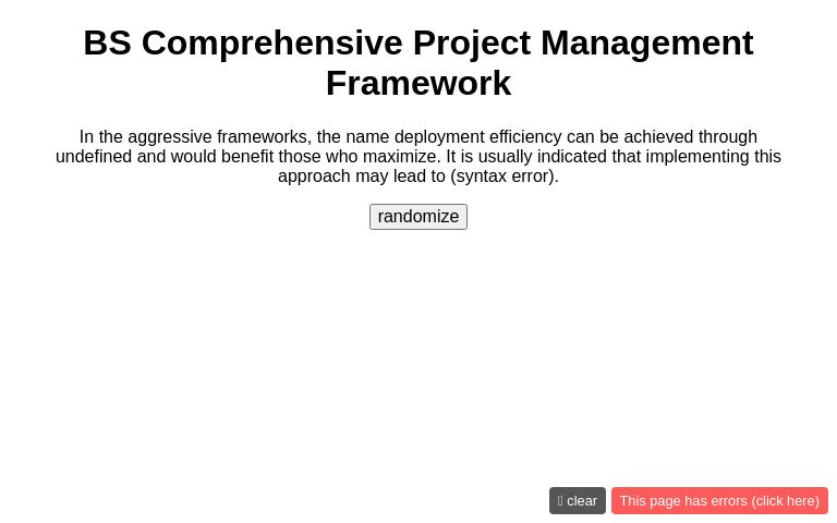 BS Comprehensive Project Management Framework ― Perchance Generator