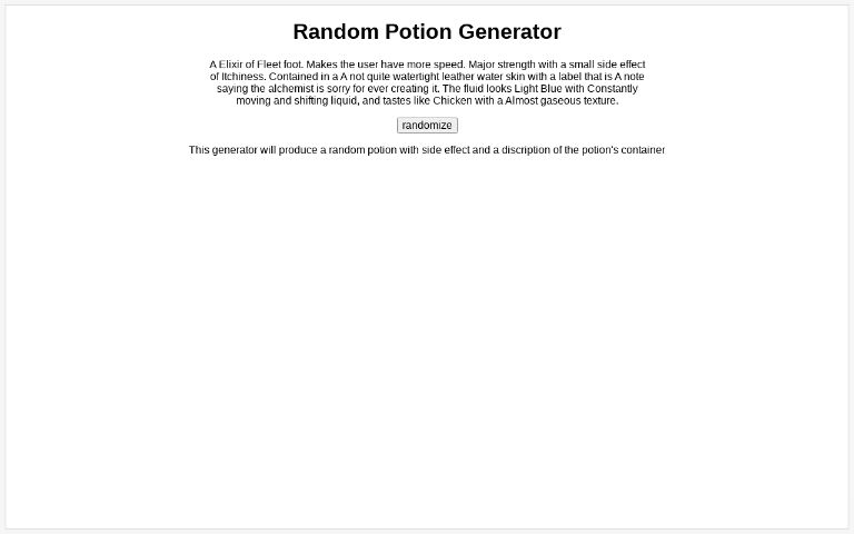 Random Potion Generator