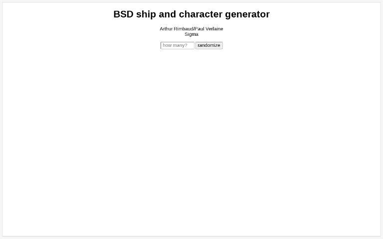 BSD ship and character generator