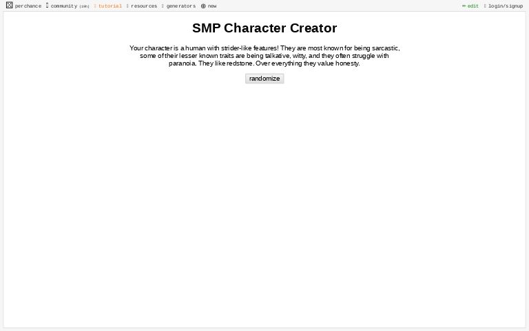 SMP Character Creator ― Perchance Generator
