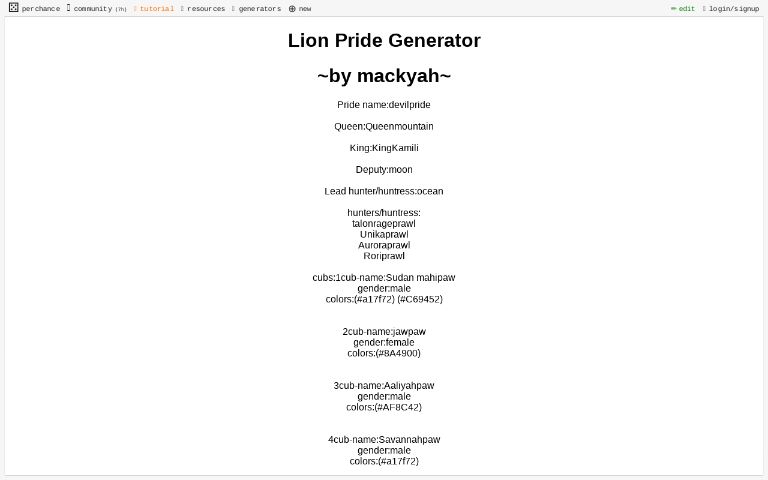 Lion Pride Generator