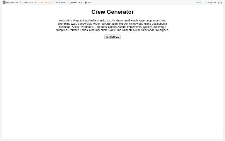 Crew Generator