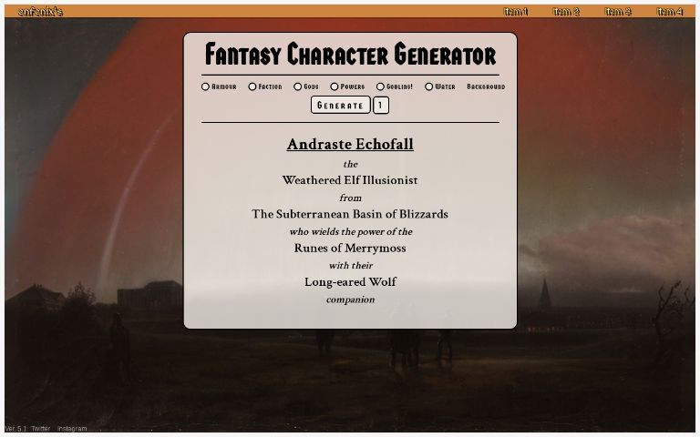 Fantasy Character Generator