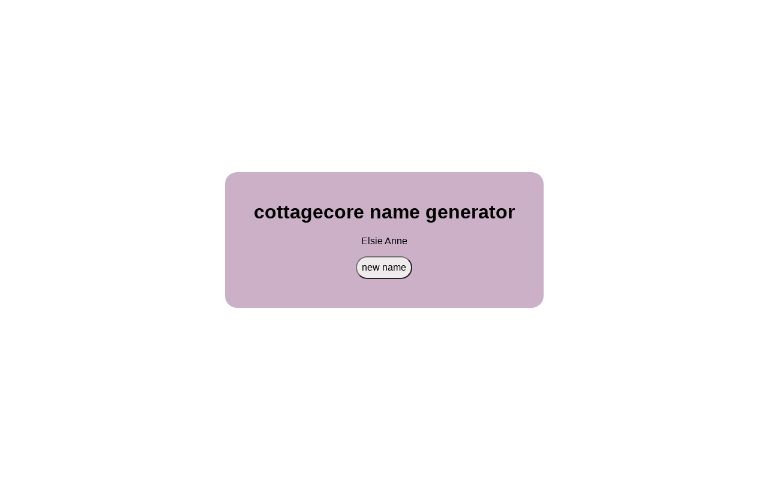 cottagecore name generator