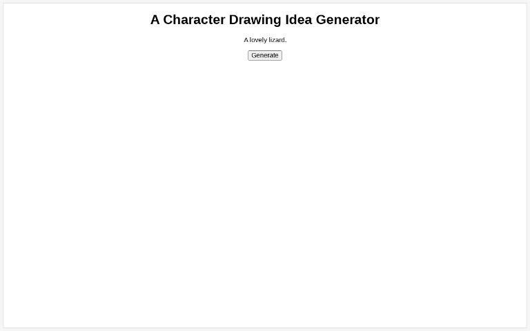 A Character Drawing Idea Generator
