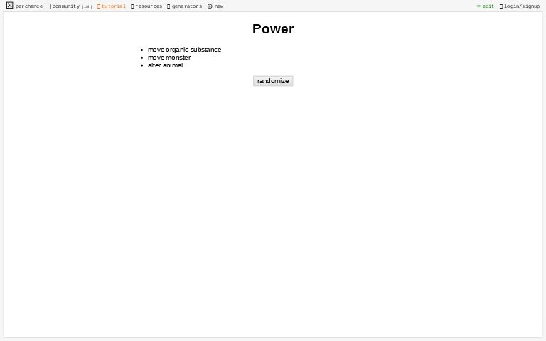 Power ― Perchance Generator