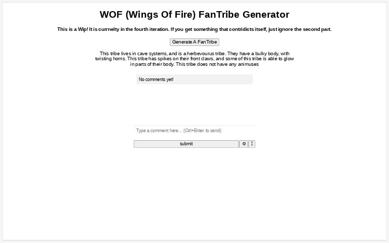 WOF (Wings Of Fire) FanTribe Generator
