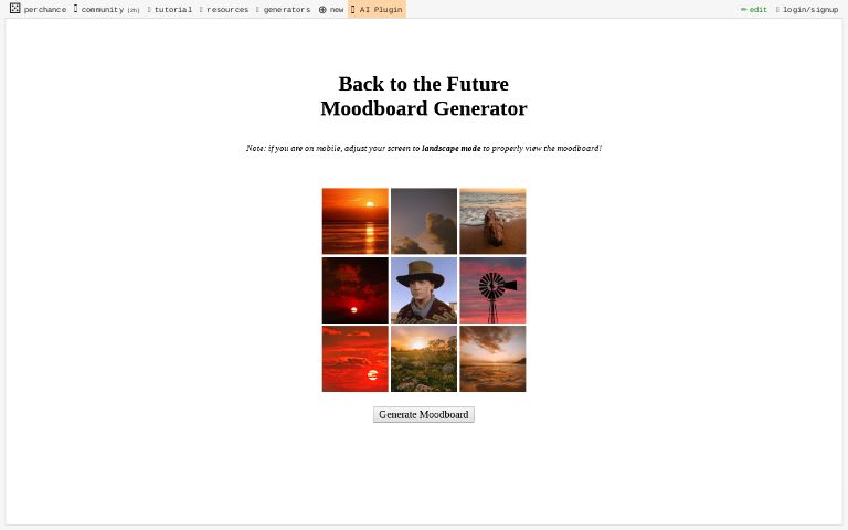 Back to the Future Moodboard Generator