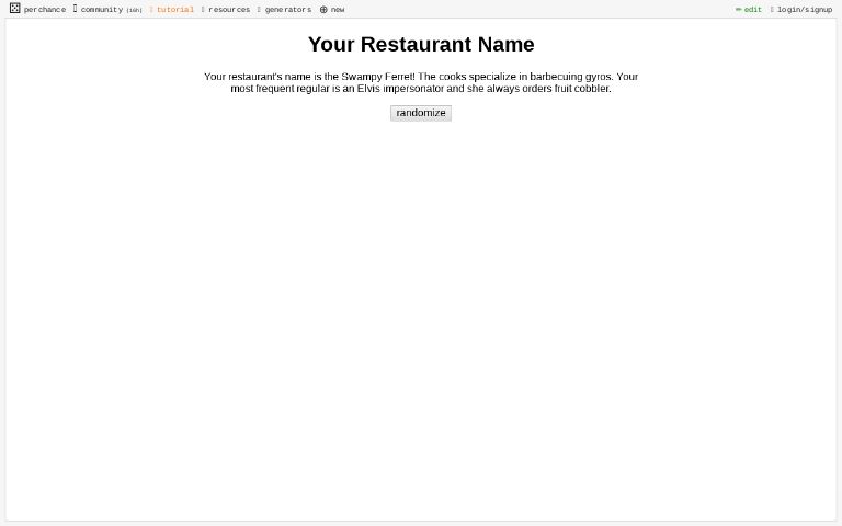 Your Restaurant Name ― Perchance Generator