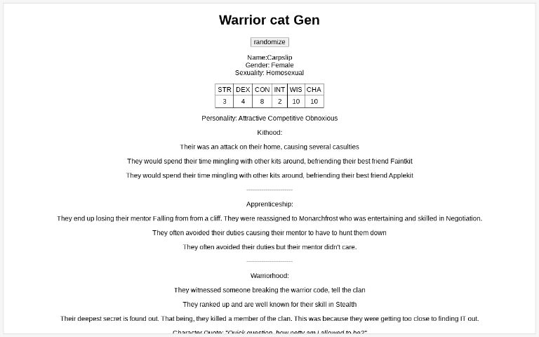 Warrior cat Gen