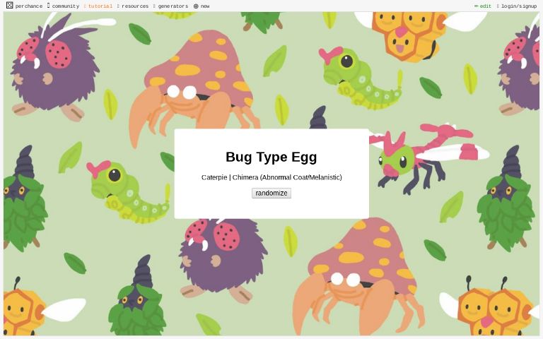 Bug Type Egg ― Perchance Generator