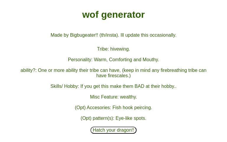 wof generator