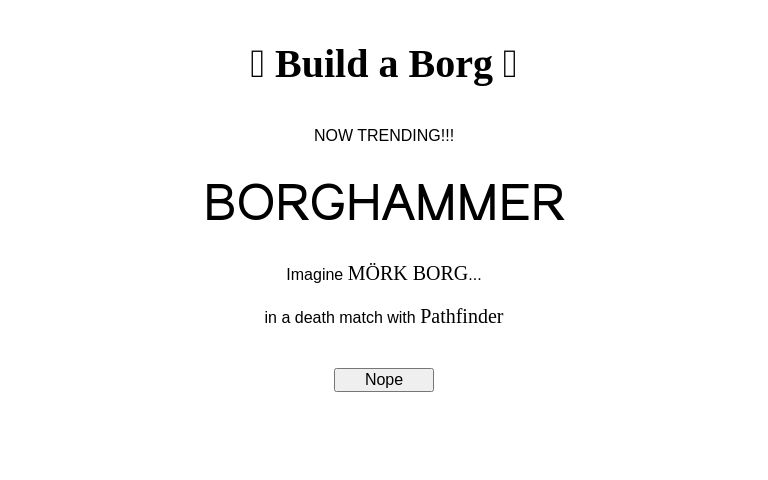 Build A Borg ― Perchance Generator