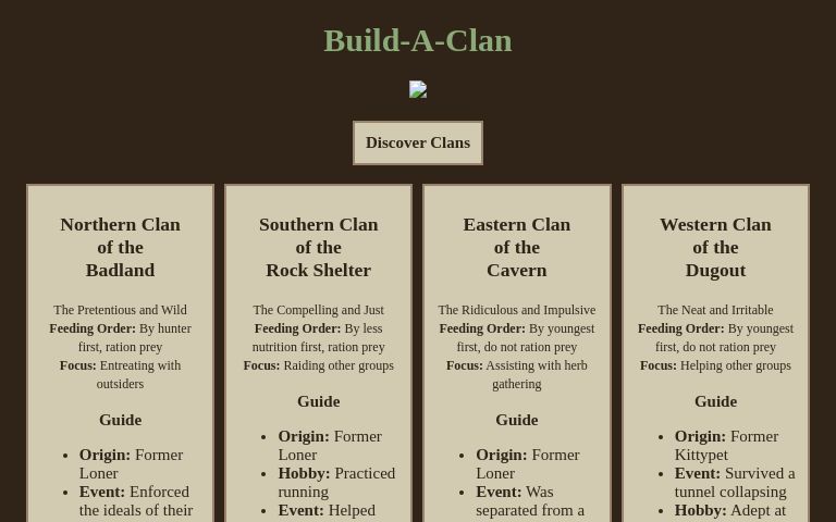 Build-A-Clan ― Perchance Generator