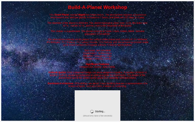 Build-A-Planet Workshop ― Perchance Generator