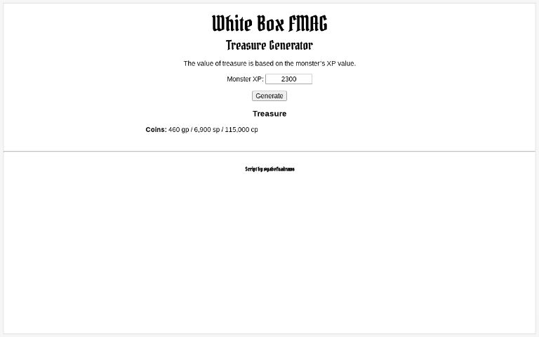 White Box FMAG ― Perchance Generator