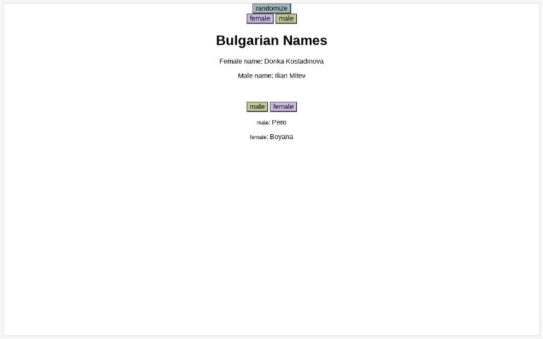 Bulgarian Names ― Perchance Generator