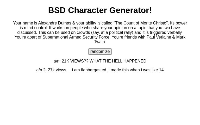 BSD Character Generator!