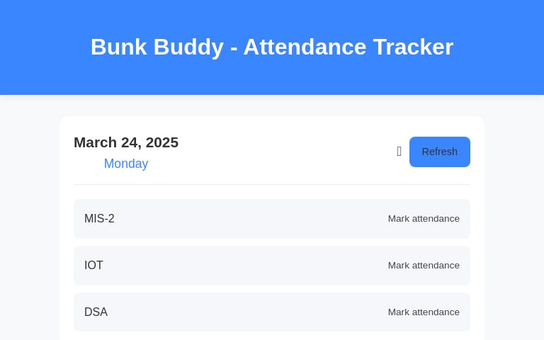 Bunk Buddy - Attendance Tracker ― Perchance Generator