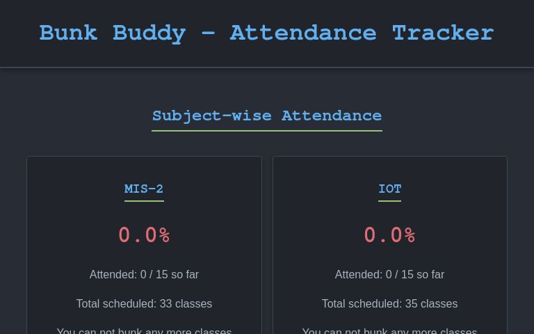 Bunk Buddy - Attendance Tracker ― Perchance Generator