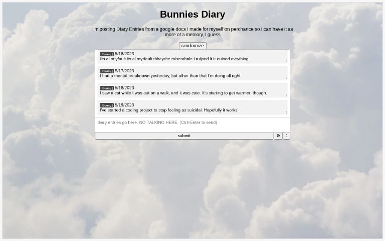Bunnies Diary ― Perchance Generator
