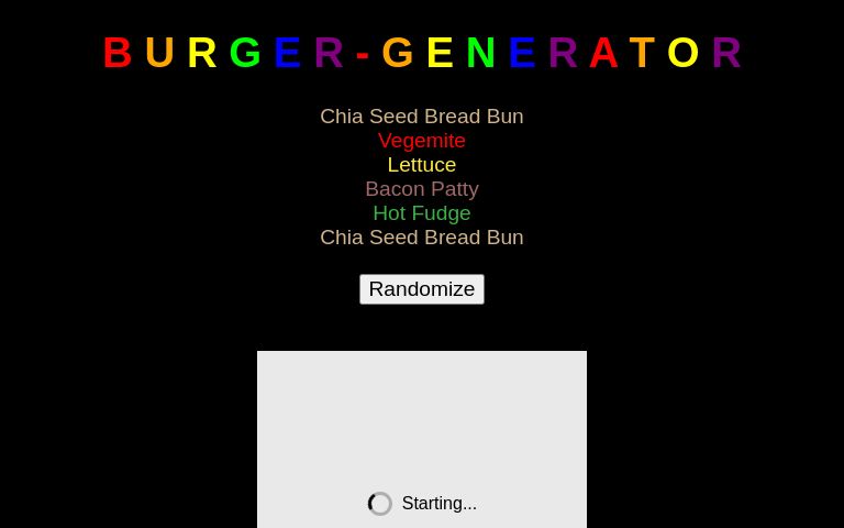 B U R G E R - G E N E R A T O R ― Perchance Generator