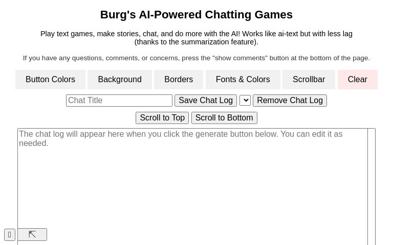 Burg's AI-Powered Chatting Games (free, unlimited, no sign-up ...