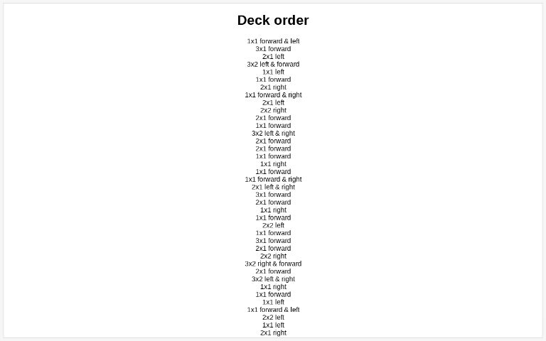 Deck order ― Perchance Generator