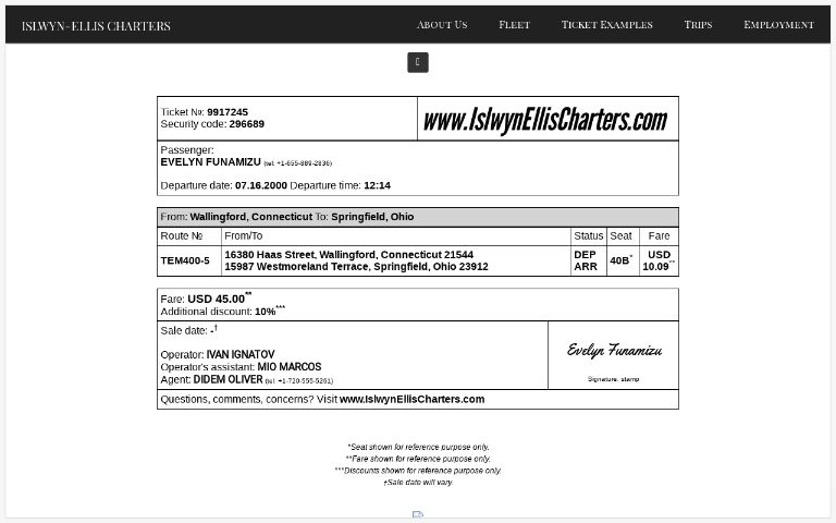 Busticket Usa ― Perchance Generator