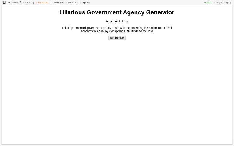 Hilarious Government Agency Generator