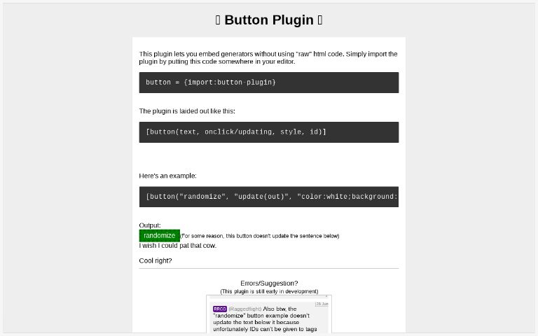 🔘︎ Button Plugin 🔘︎