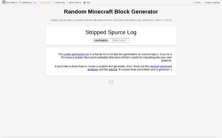 Random Minecraft Block Generator