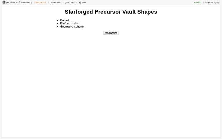 Starforged Precursor Vault Shapes ― Perchance Generator